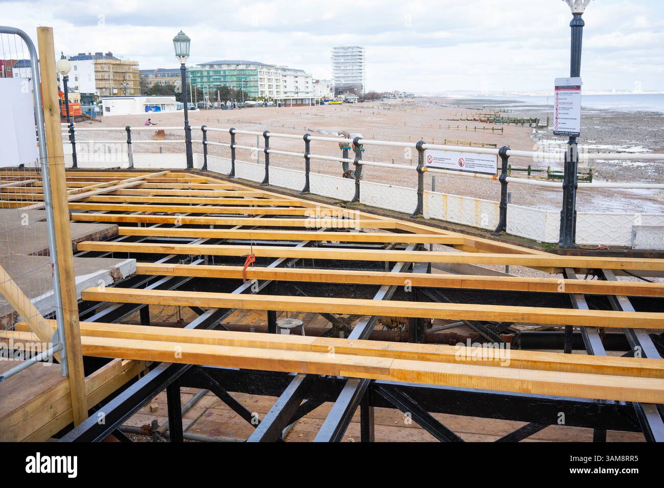 Repair work to Worthing Pier in West Sussex,England, UK. Originally ...