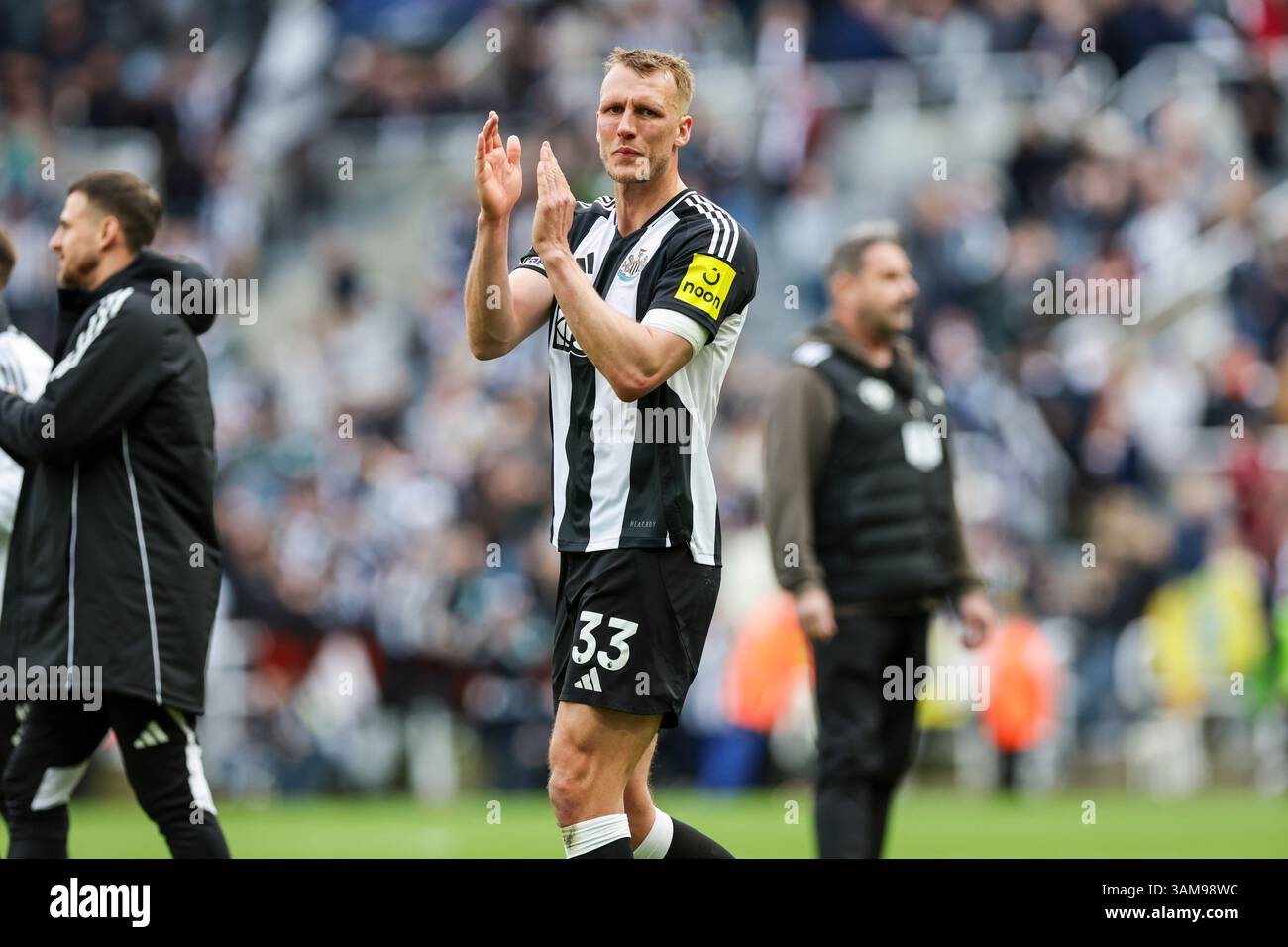 Newcastle, UK. 13th Apr, 2025. Newcastle United defender Dan Burn (33 ...
