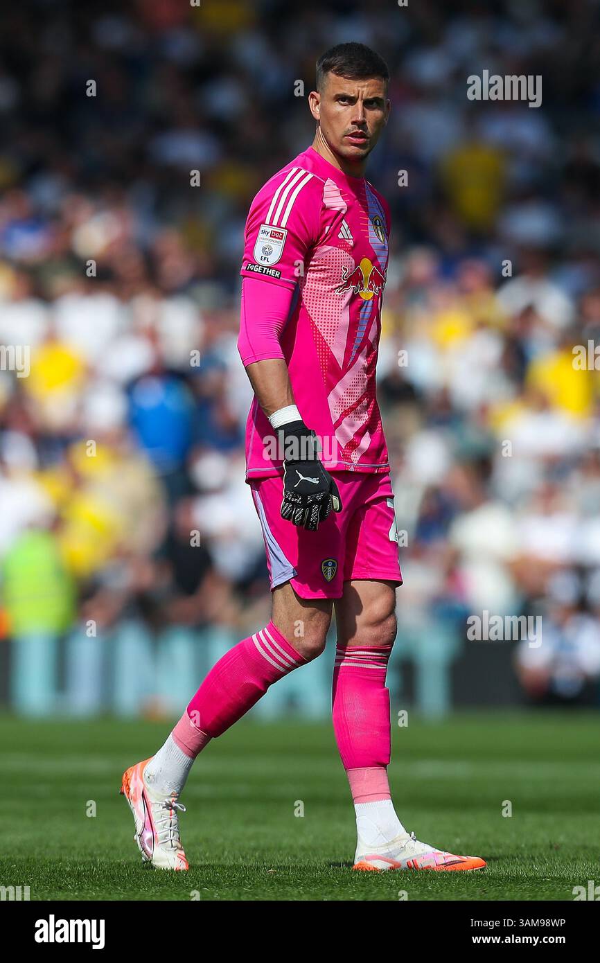 Leeds, UK. 12th Apr, 2025. Karl Darlow of Leeds United during the Leeds ...