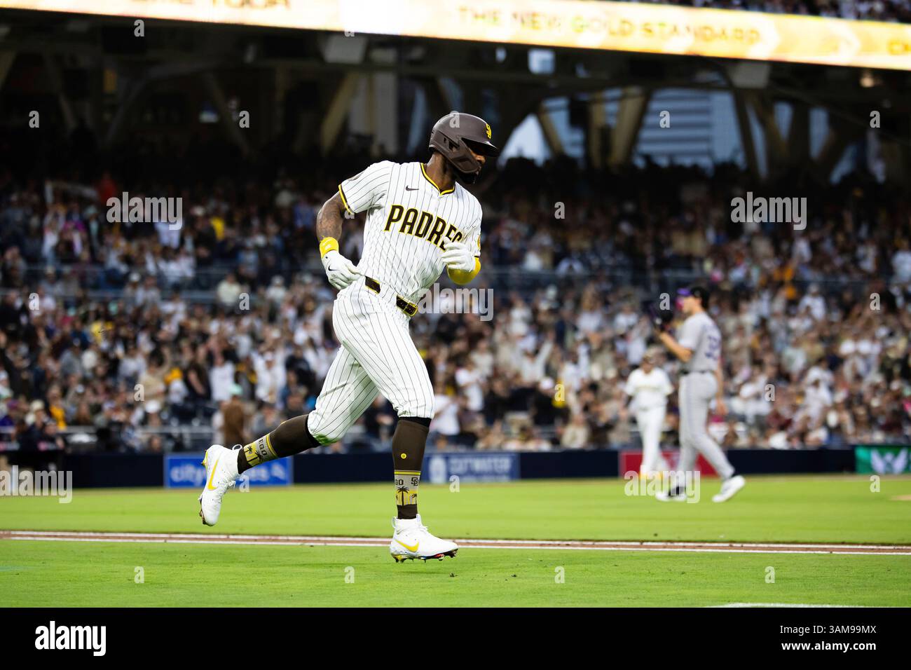 San Diego Padres' Jason Heyward runs the bases after hitting a solo ...