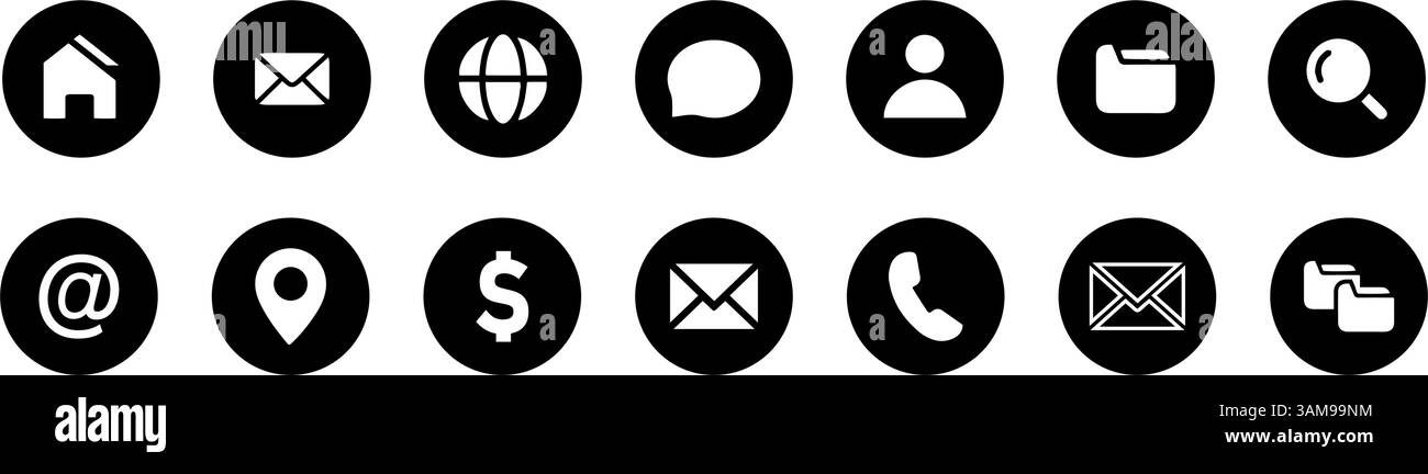 Different Contact Icons. Business card contact information icons ...