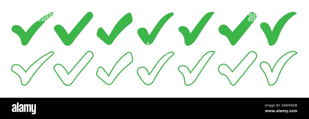 Green checkmarks. Green checkmarks for approval, verification, success ...