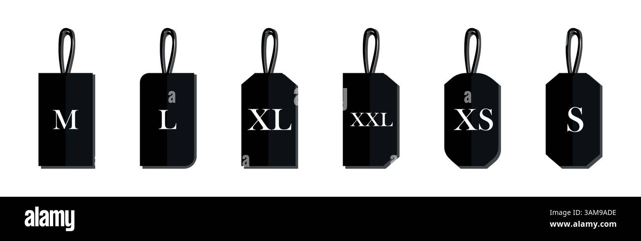 Clothing Size Icons. Sticker Design. Size clothing labels. Vector ...