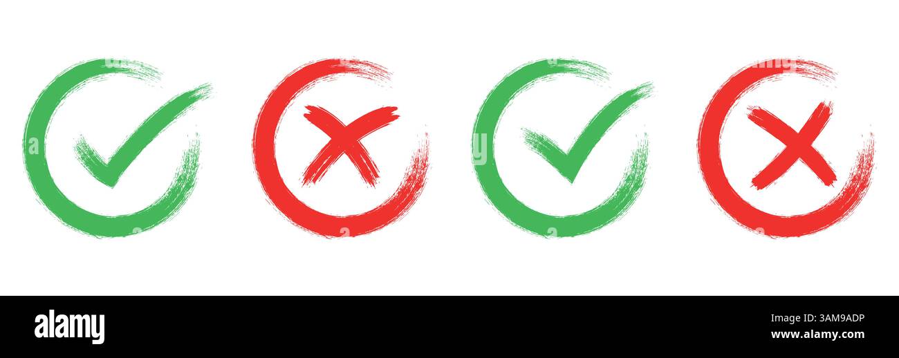Check marks doodle set. Hand drawn chalk checklist, checkbox, green ...