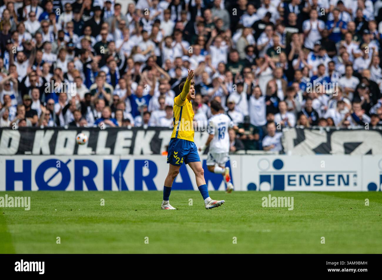Copenhagen, Denmark. 13th Apr, 2025. Marko Divkovic (24) of Broendby IF ...