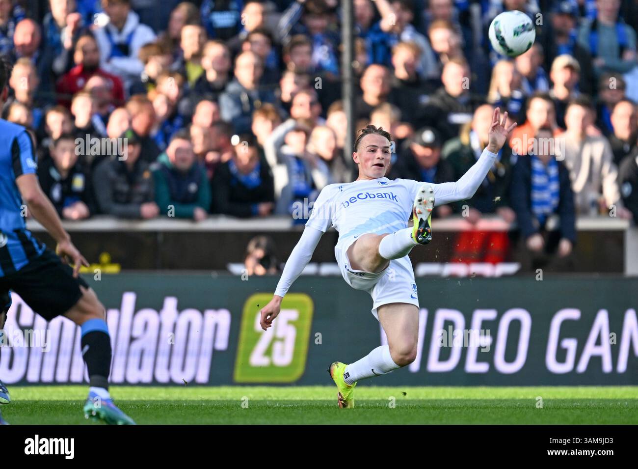 Brugge, Belgium. 13th Apr, 2025. Matte Smets (6) of Genk pictured ...