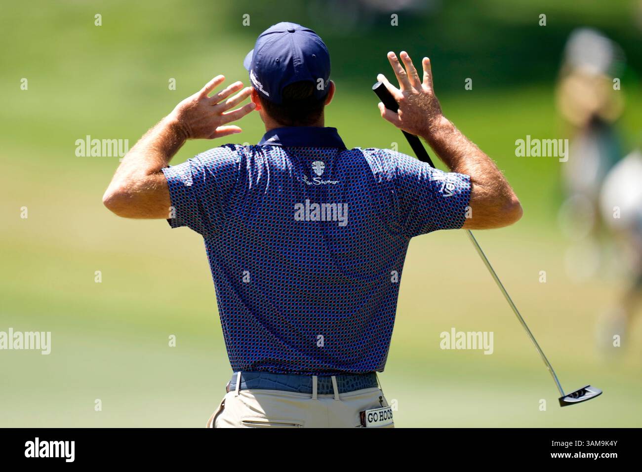 Matt McCarty reacts after missing a putt on the sixth hole during the ...