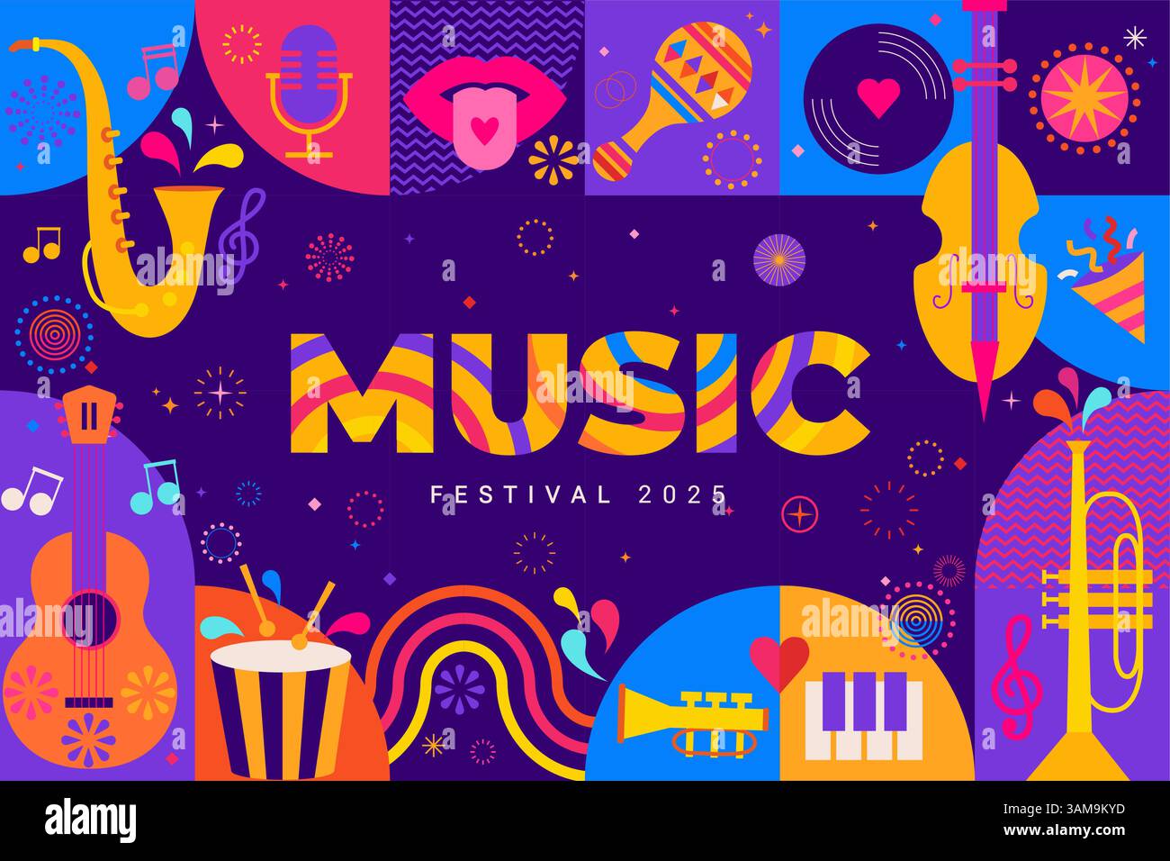 Music fest card Stock Vector Images - Alamy