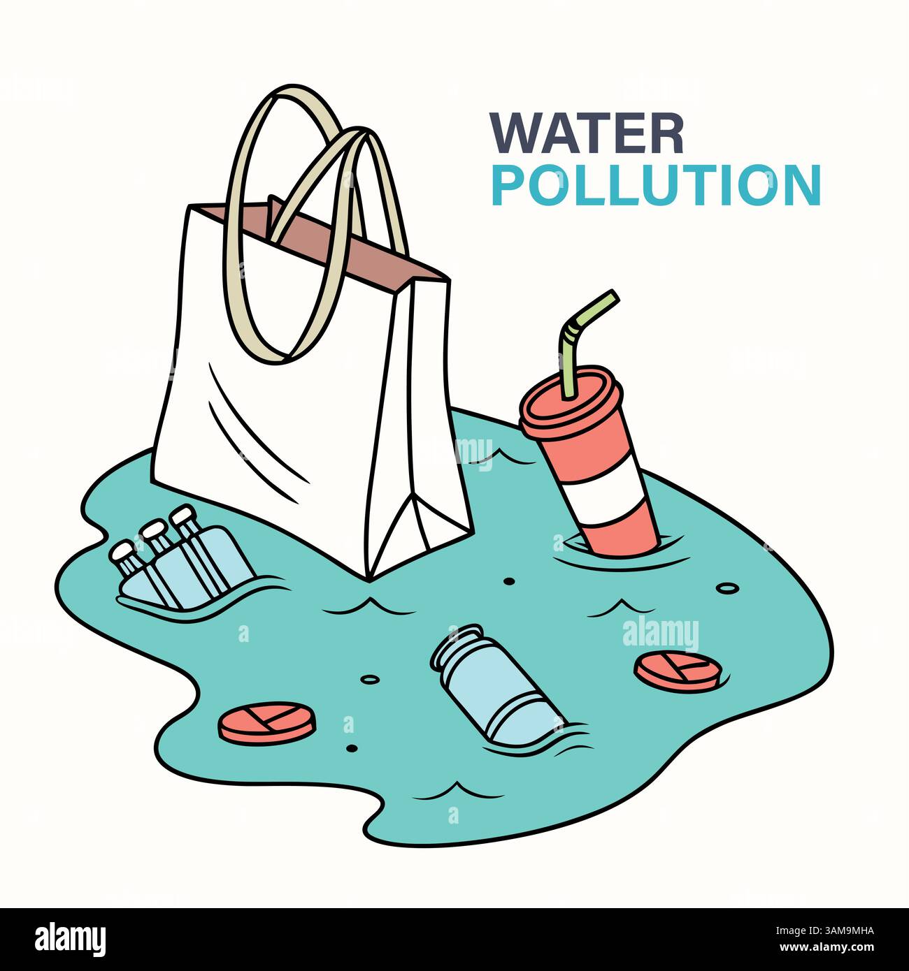 Water pollution vector illustration Stock Vector Image & Art - Alamy