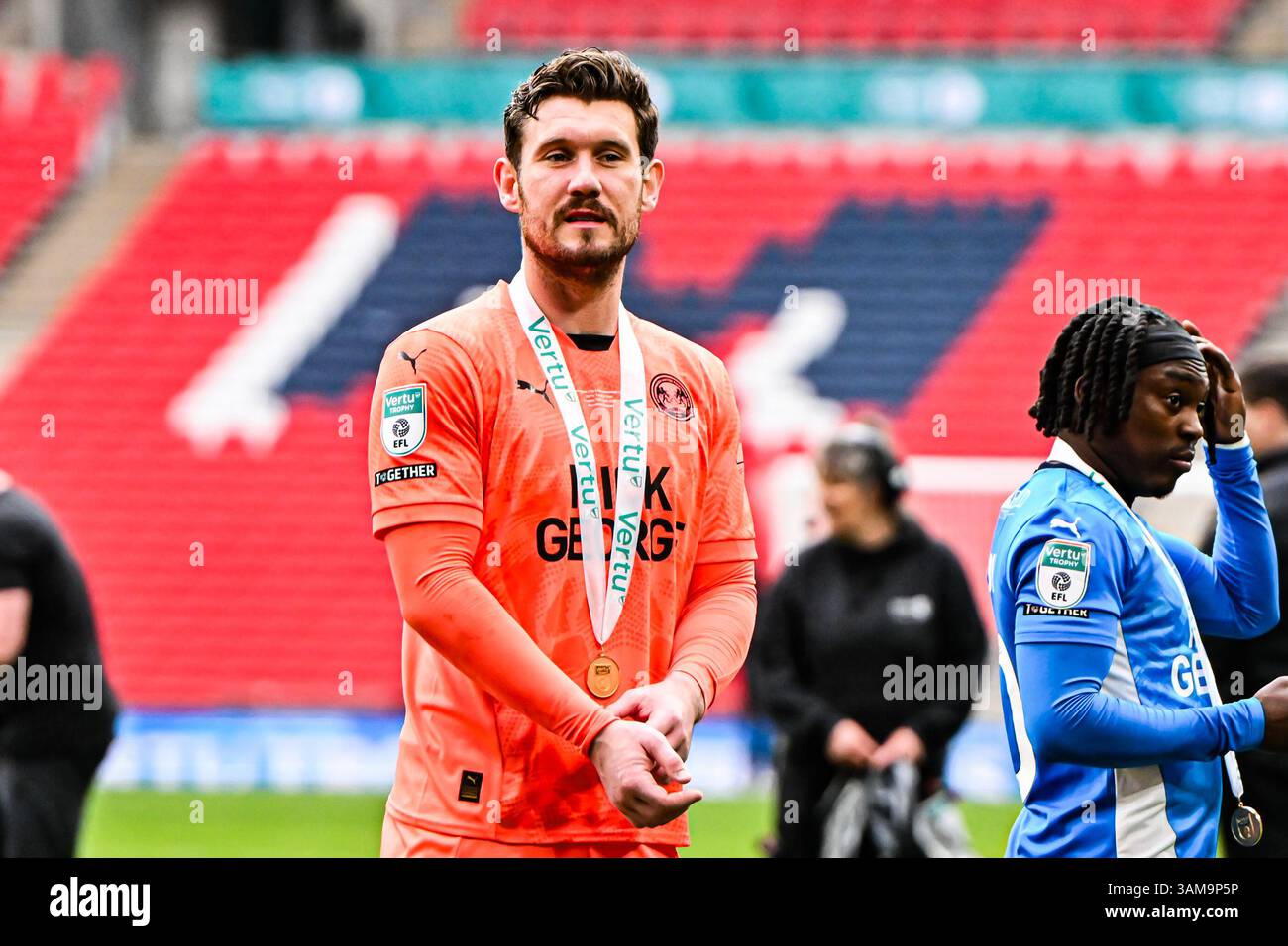 Wembley Stadium, London on Sunday 13th April 2025. Goalkeeper Jed Steer ...