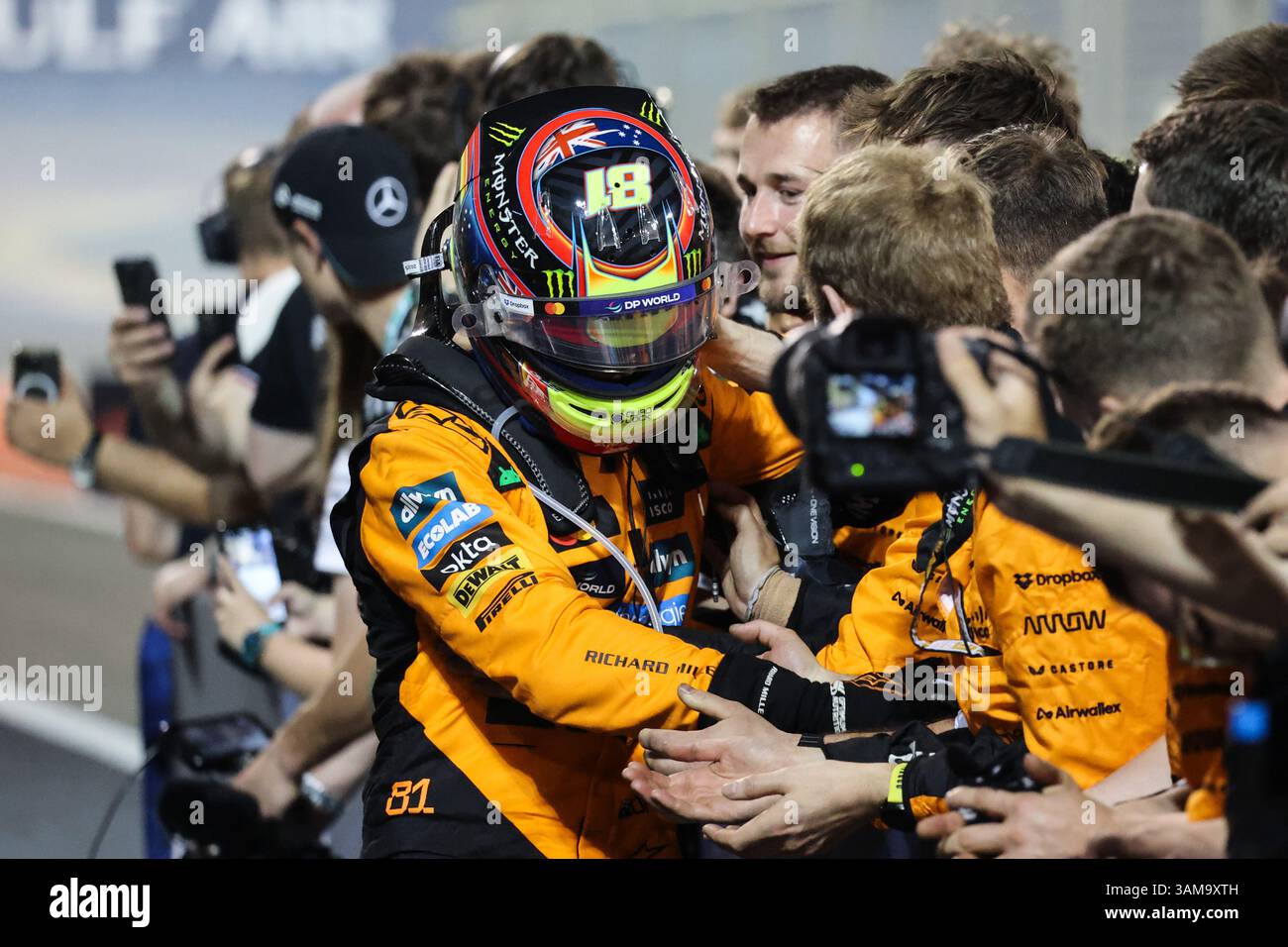 Sakhir, Bahrain. 13th Apr, 2025. Race winner Oscar Piastri (AUS ...
