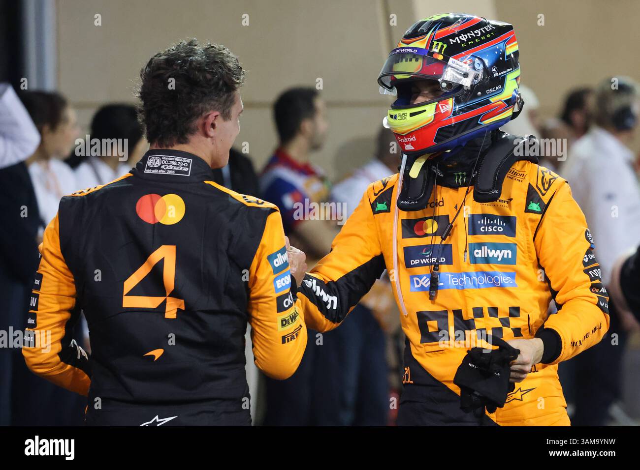 Sakhir, Bahrain. 13th Apr, 2025. Race winner Oscar Piastri (AUS ...
