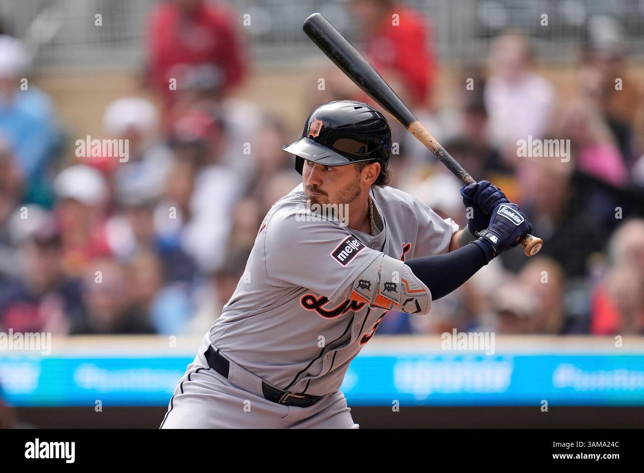 Detroit Tigers' Kerry Carpenter (30) bats during the first inning of a ...