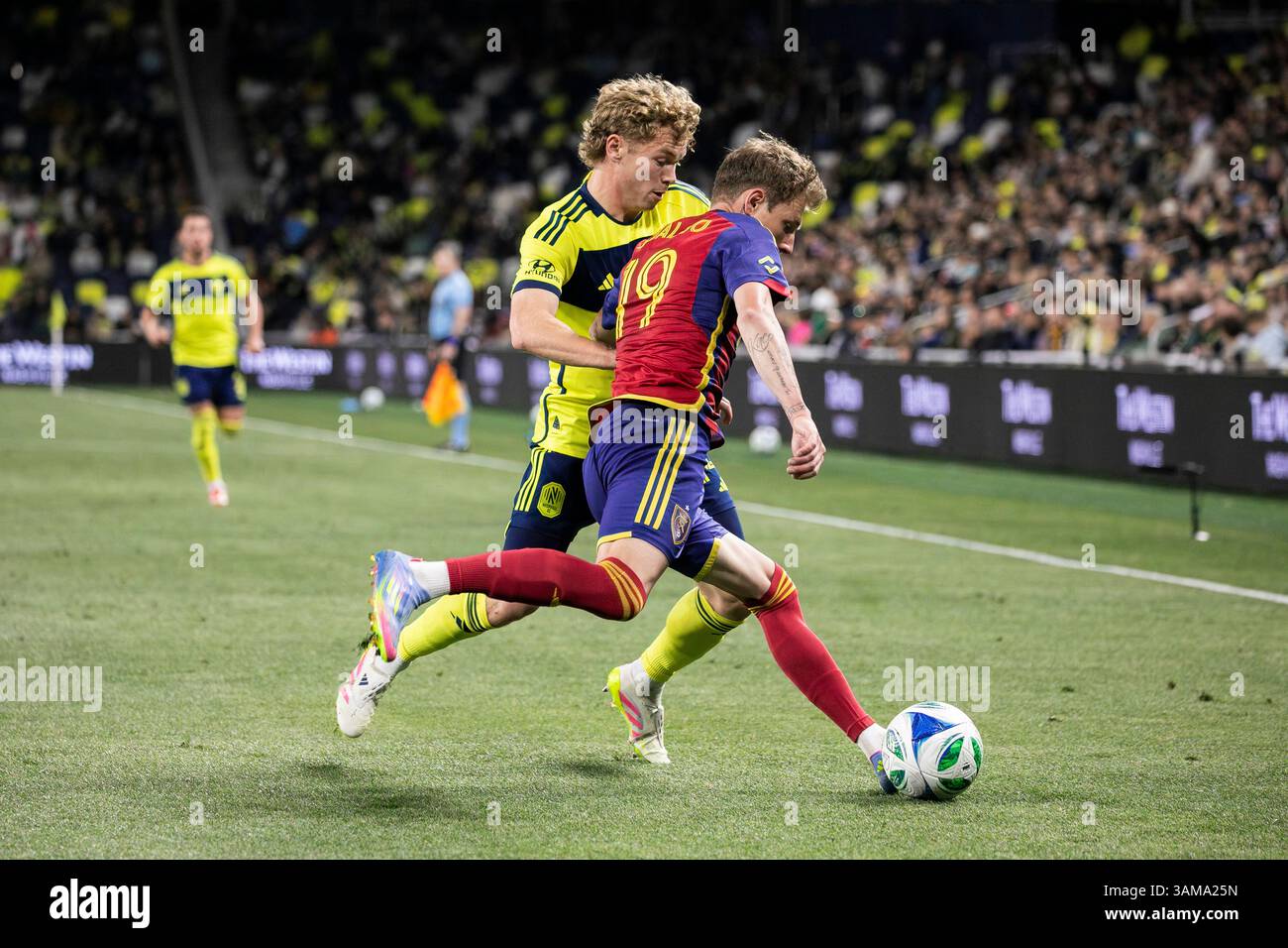 Nashville, USA. 12th Apr, 2025. Nashville SC forward Jacob Shaffelburg ...