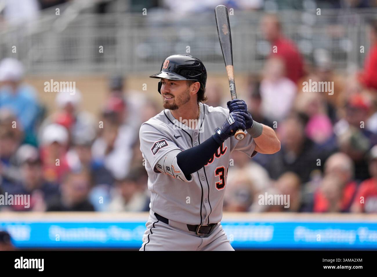 Detroit Tigers' Kerry Carpenter (30) bats during the first inning of a ...