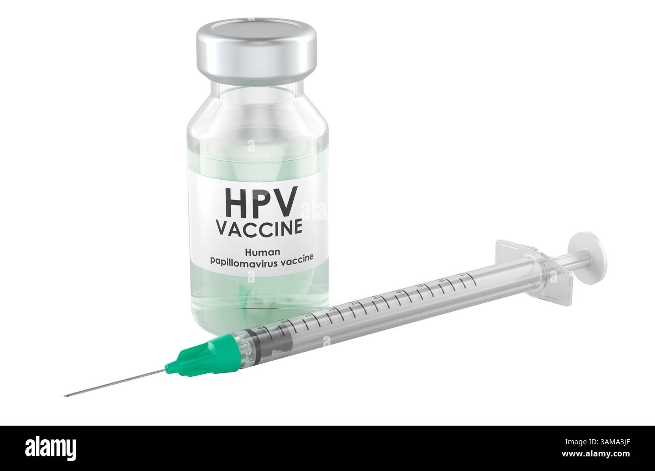 HPV Vaccine in vial with syringe. Human Papillomavirus Vaccination ...