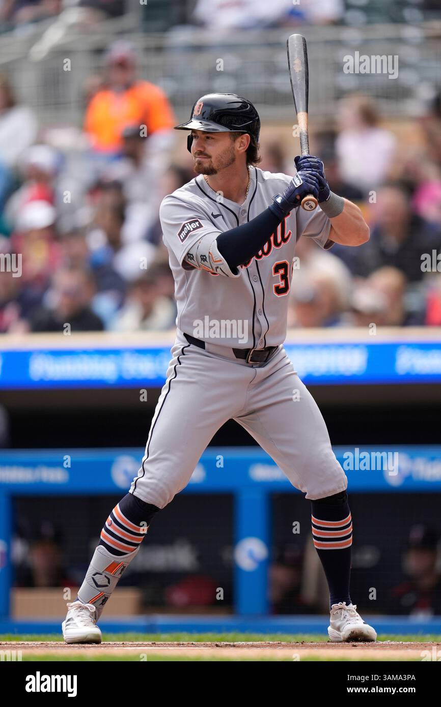 Detroit Tigers' Kerry Carpenter (30) bats during the first inning of a ...