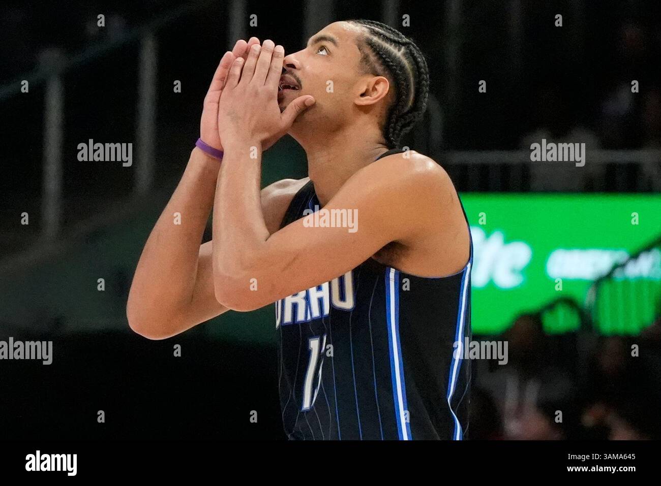 Orlando Magic guard Jett Howard (13) reacts to play against the Atlanta ...