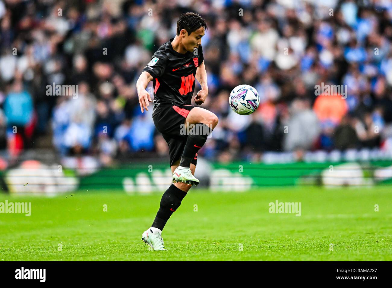 Paik Seung Ho (13 Birmingham City) controls the ball during the Vertu ...