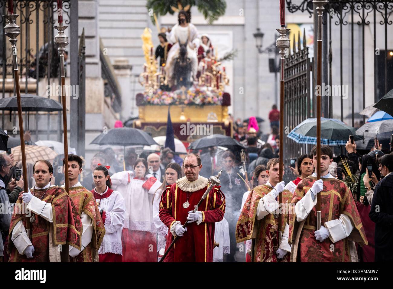 Madrid, Madrid, SPAIN. 13th Apr, 2025. Procession of the 'Borriquito ...