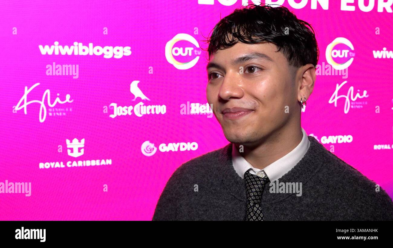 Grab from PA video of JJ, Austria's Eurovision 2025 entry, speaking to ...