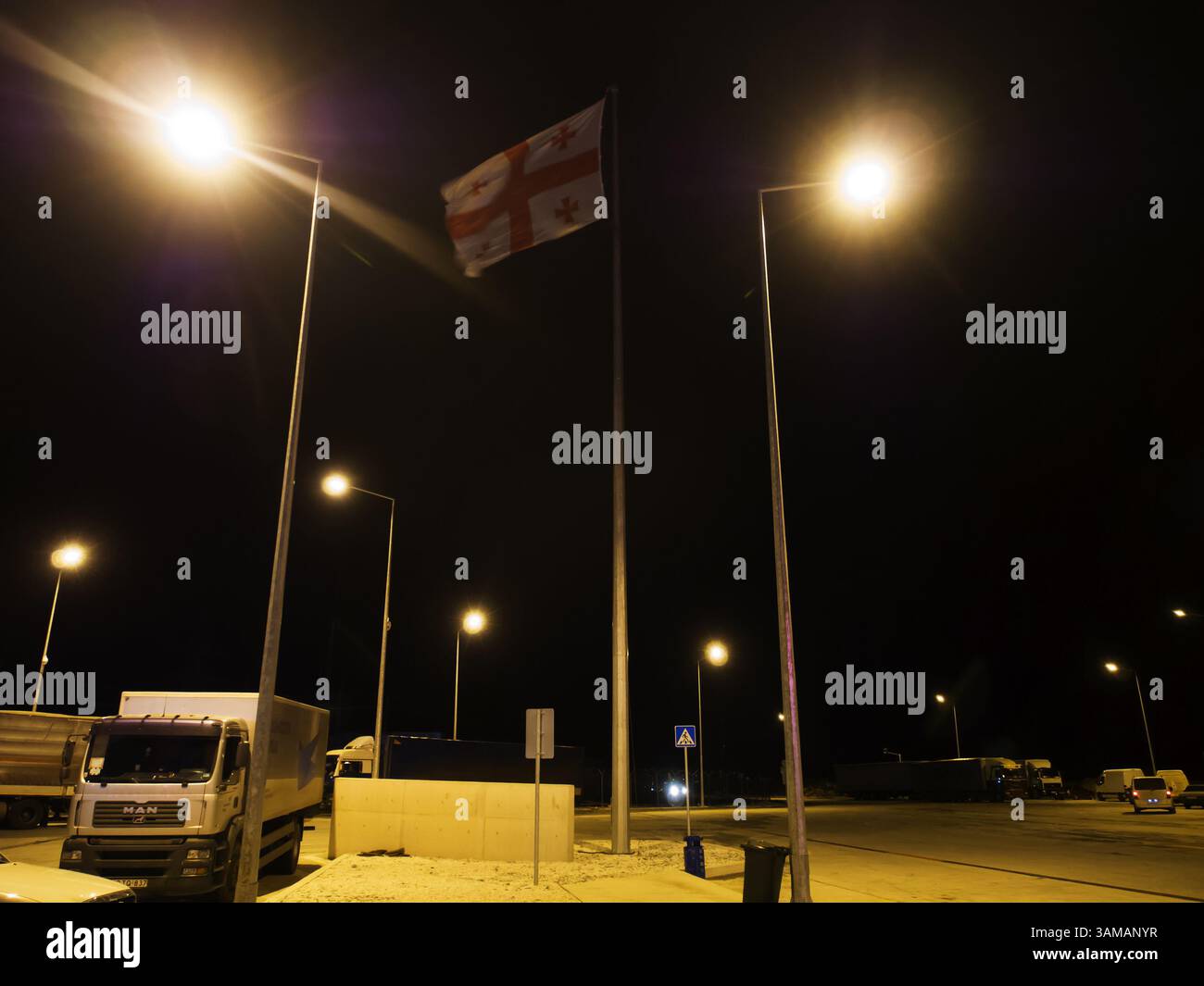 Kazbegi georgia flag stepantsminda hi-res stock photography and images ...