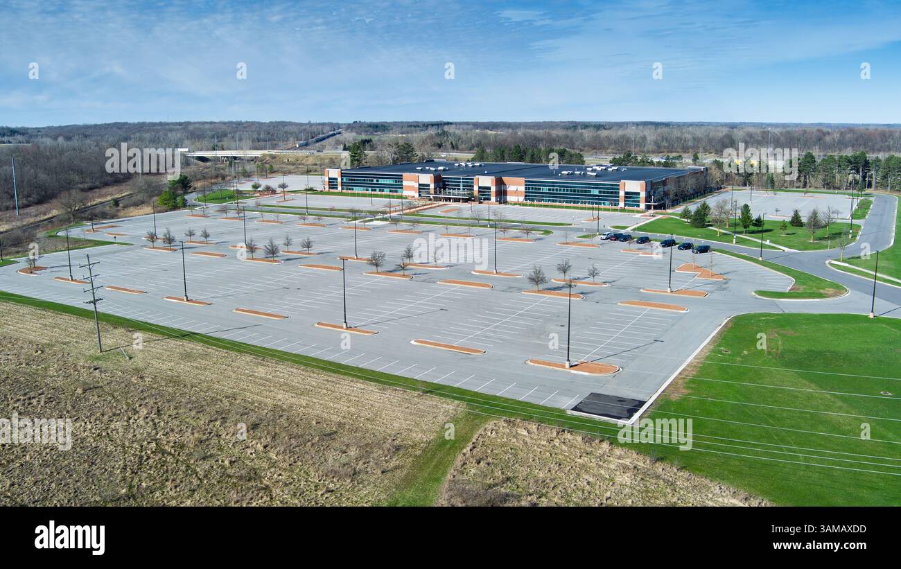 Dimondale, MI - April 6, 2025: Aerial View of State of Michigan ...