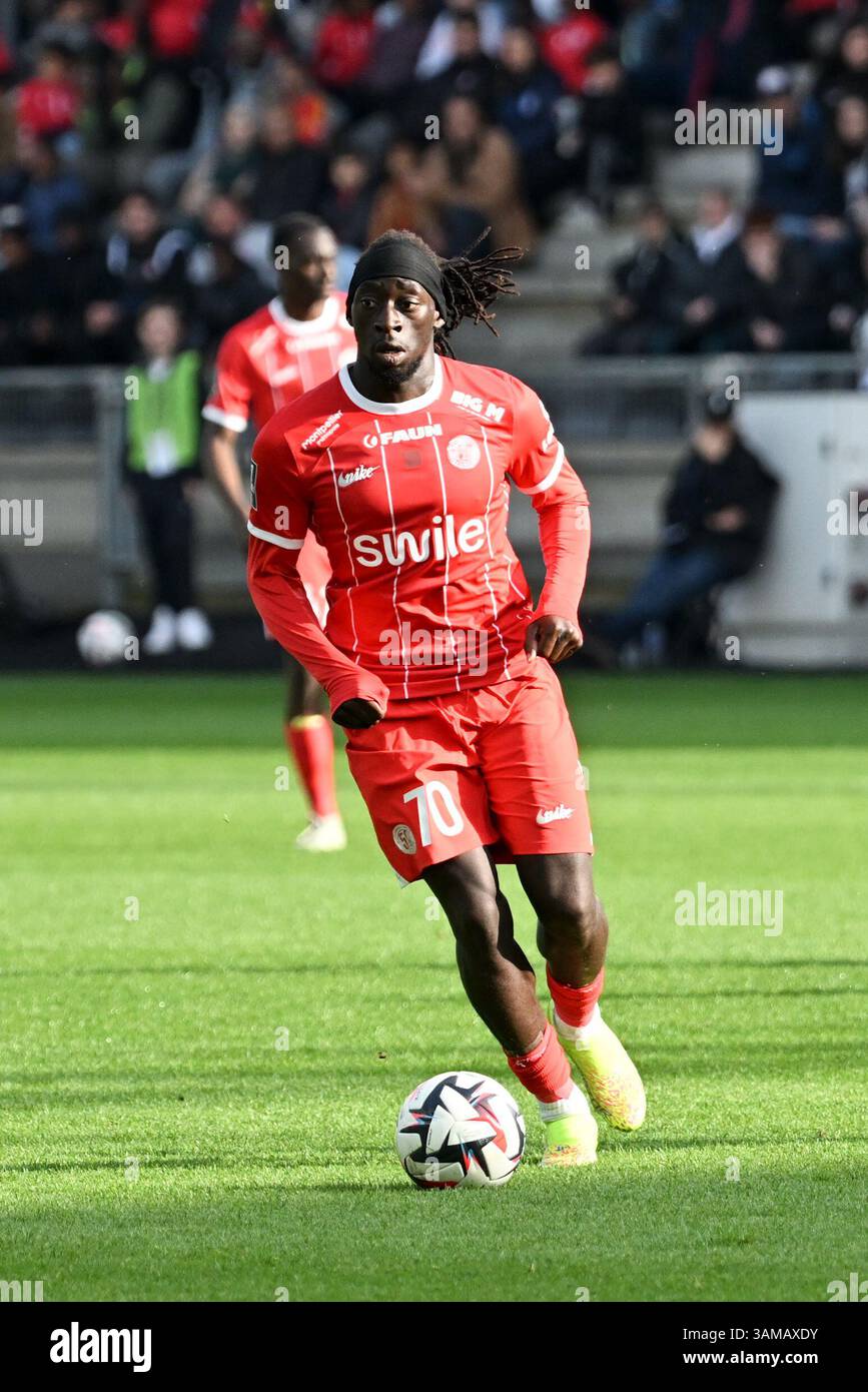 70 Tanguy COULIBALY (mhsc) during the Ligue 1 McDonald's match between ...