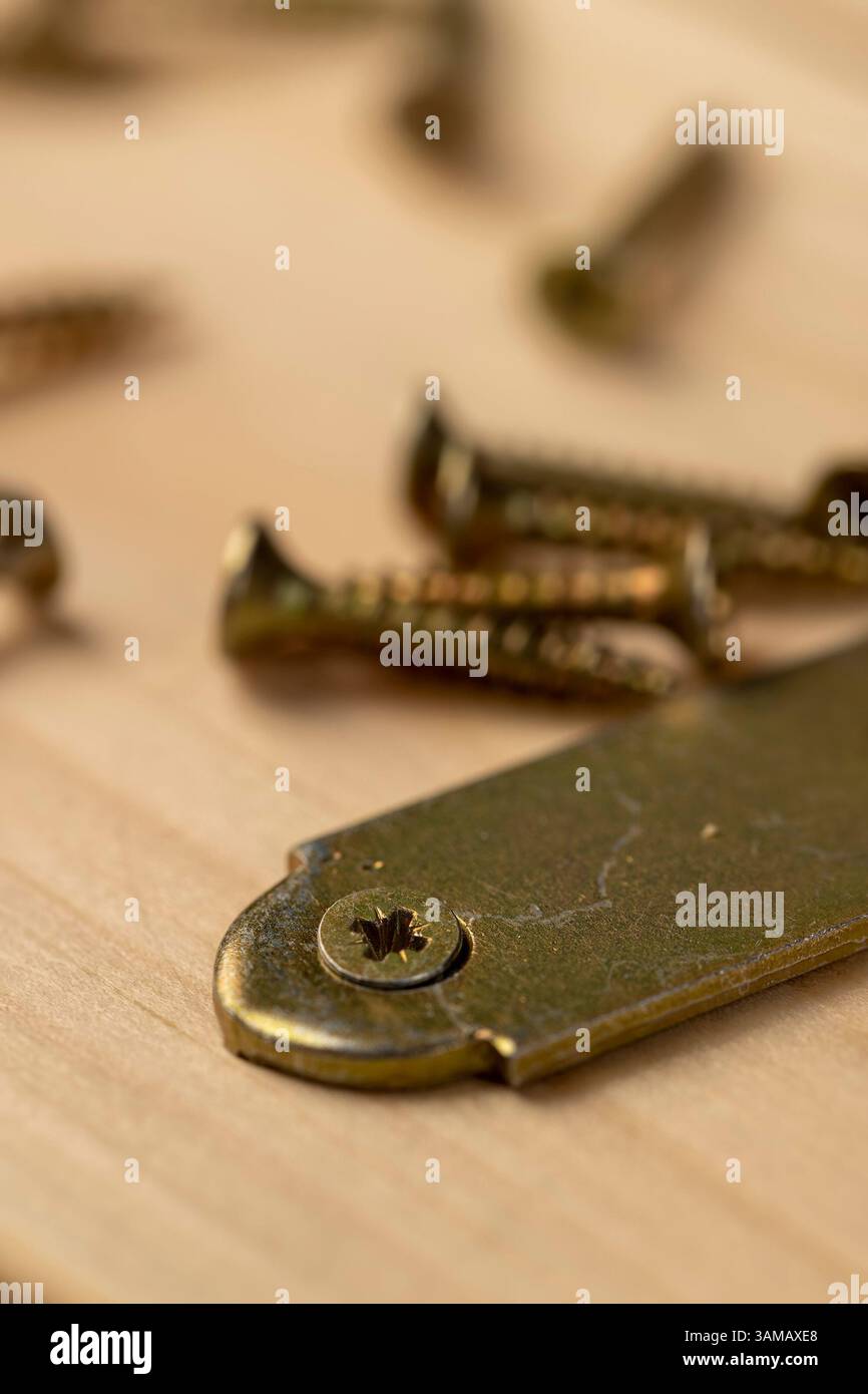 metal corner with holes for connecting wooden parts with screws, metal ...