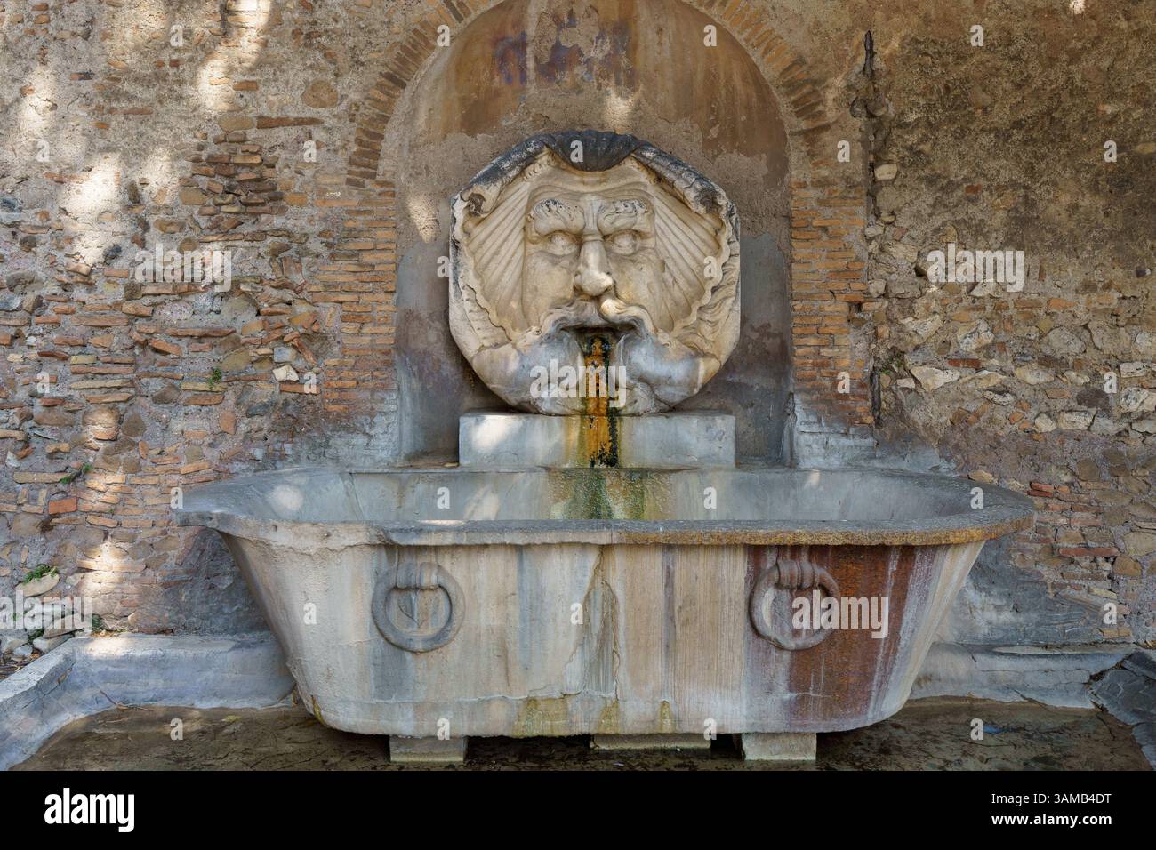 Renaissance marble fountain for drinking water at Basilica of Saint ...