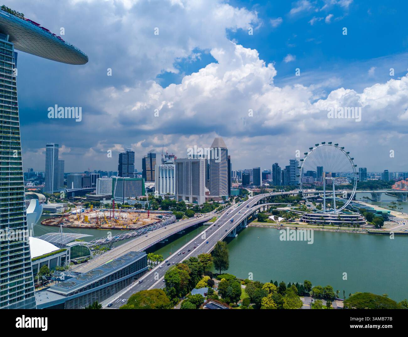 03 18 2025 - Singapore. Panoramic Singapore skyline with iconic ...