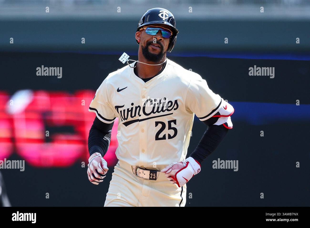 Minnesota Twins' Byron Buxton runs the bases after hitting a solo home ...