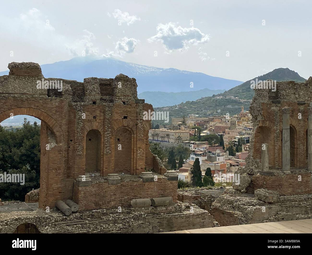 Taormina greek theatre aerial hi-res stock photography and images - Alamy