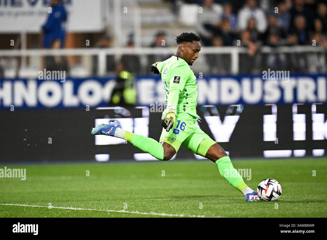 France. 13th Apr, 2025. 16 Donovan LEON (aja) during the Ligue 1 ...