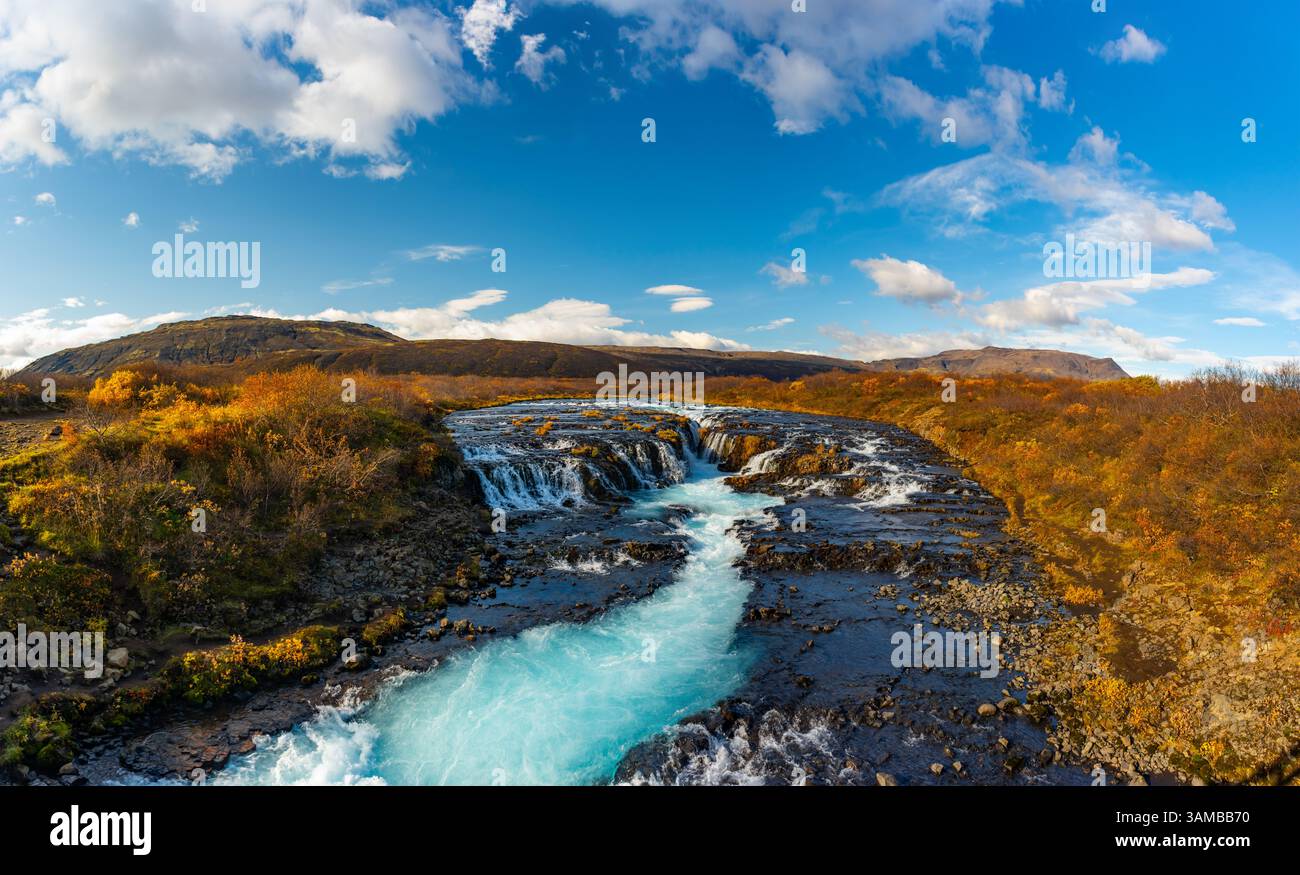 Blue Bruarfoss waterfalls in Iceland Stock Photo - Alamy