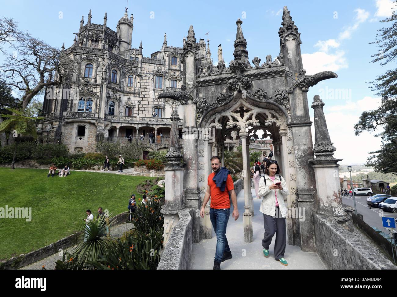 Tourism in Lisbon, Portugal Tourists visit Sintra palace in Lisbon, Portugal on April 07, 2025 ...