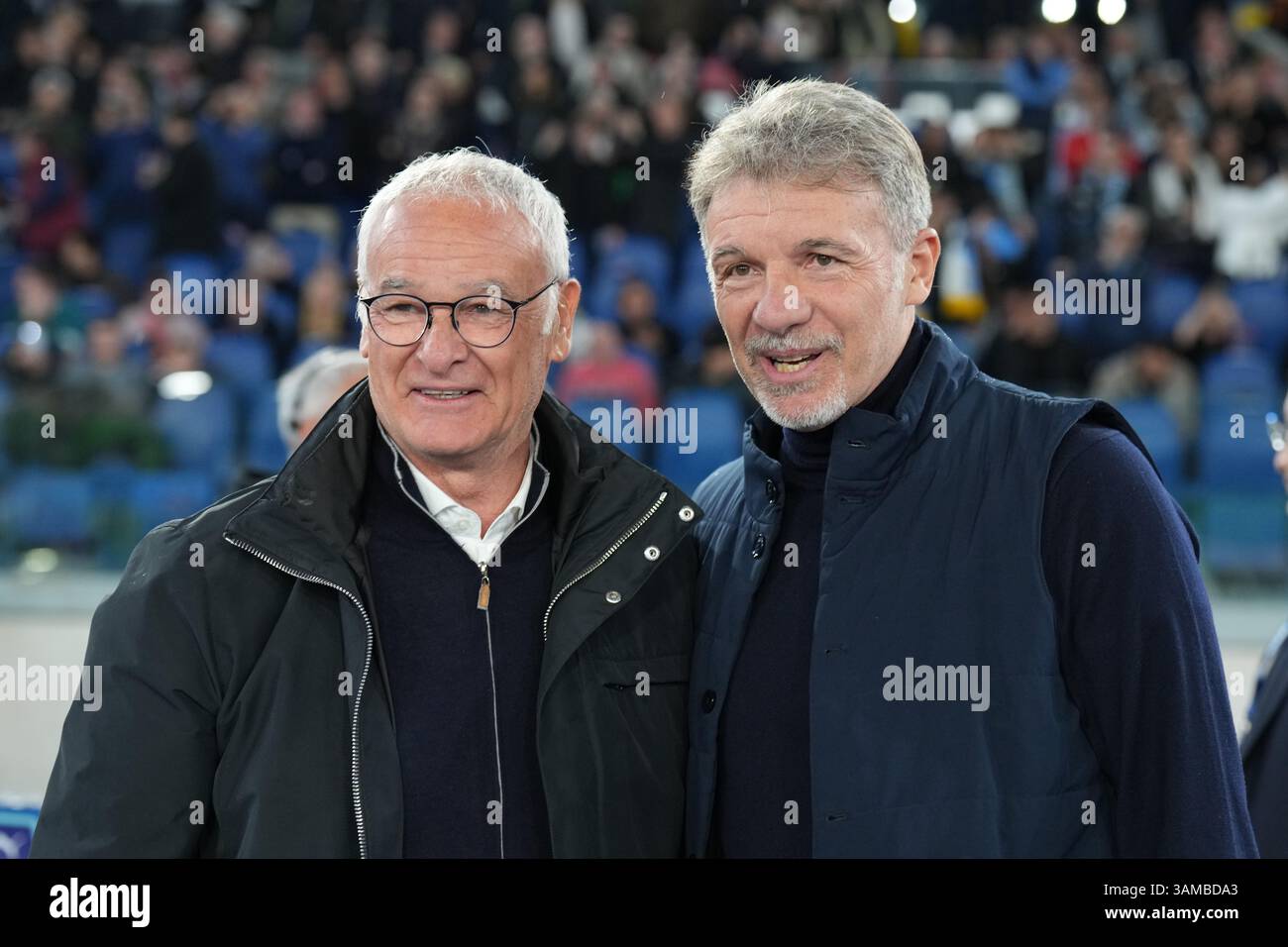 Roma’s head coach Claudio Ranieri Lazio’s head coach Marco Baroni ...