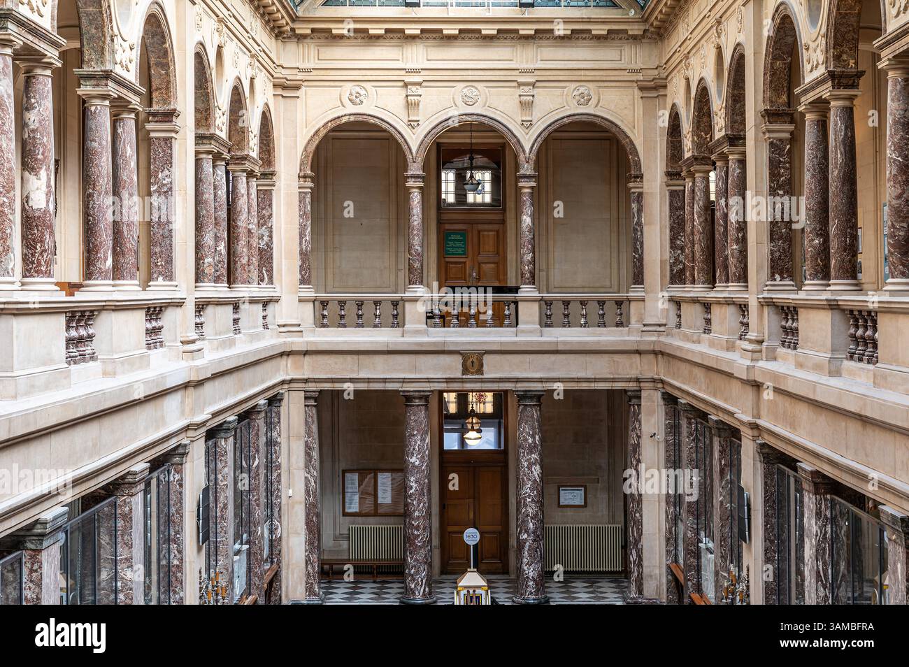 Salle des guichets or counter hall, a monumental large space in the ...