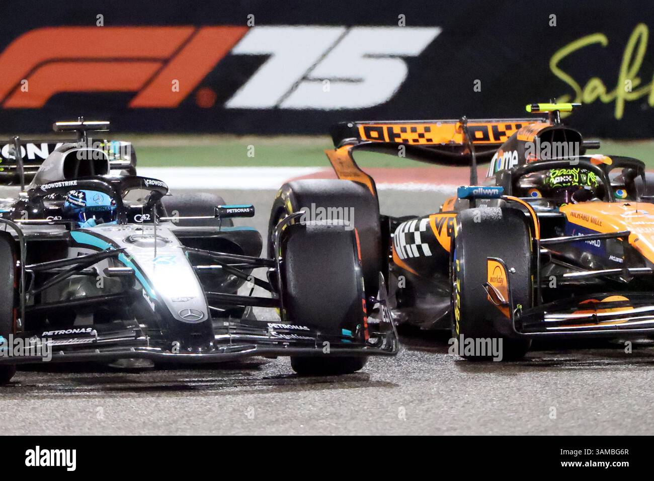 Sakhir, Bahrain. 13th Apr, 2025. George Russell (GBR) Mercedes AMG F1 ...