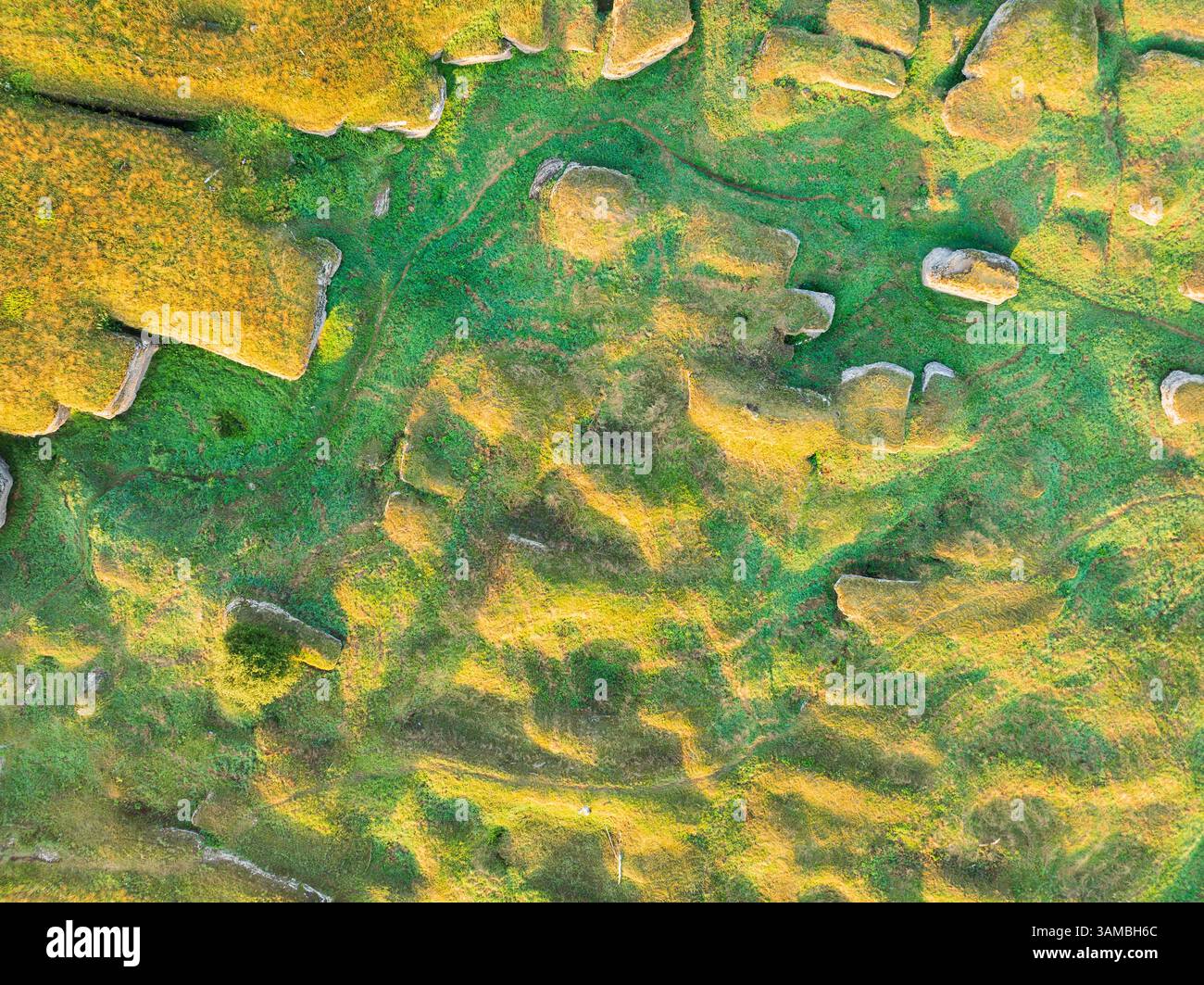 Estonia Kostivere top-down view of karst relief demonstrates intricate ...