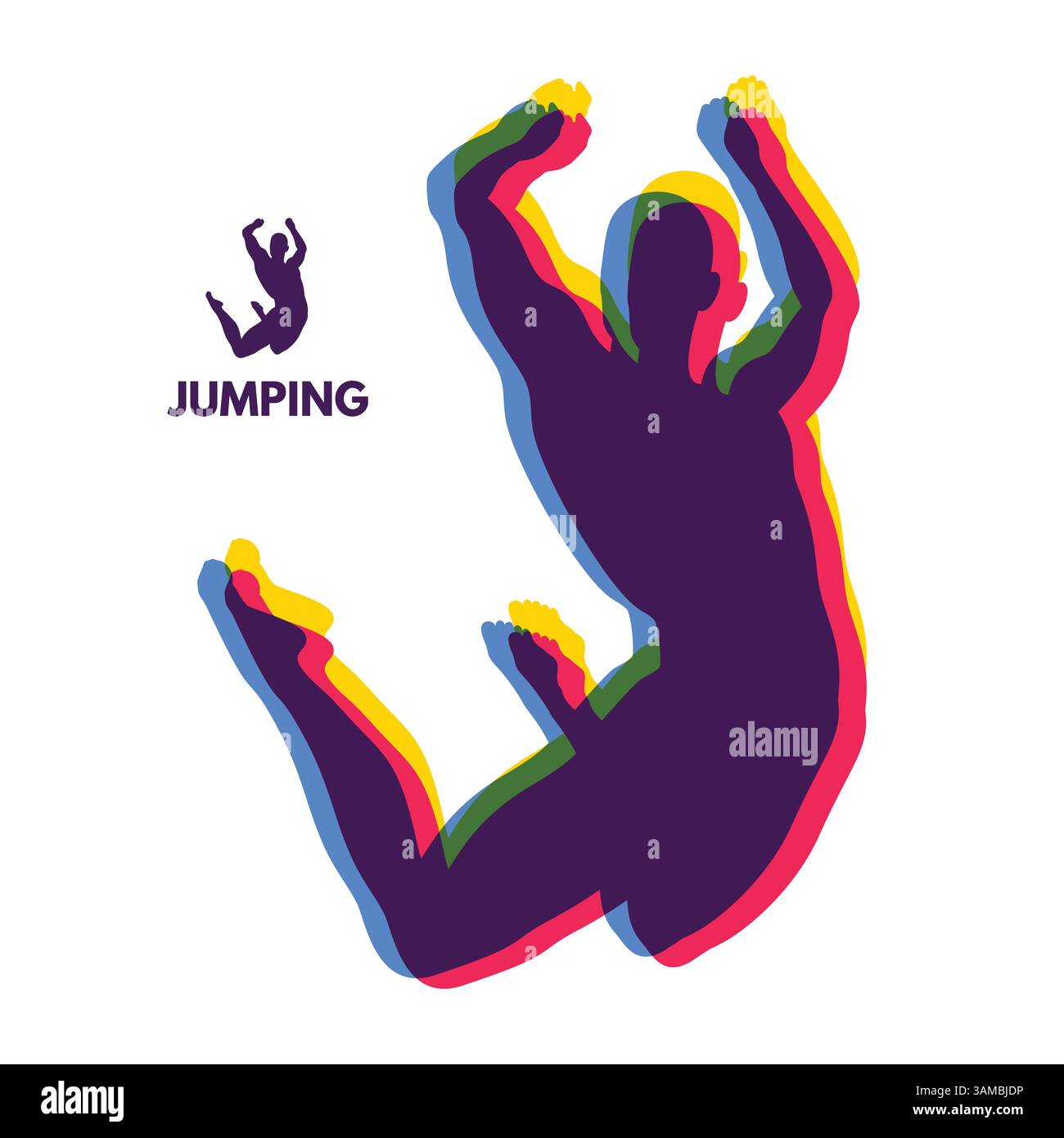 Silhouette of a jumping man. Design template for Sport. Vector ...