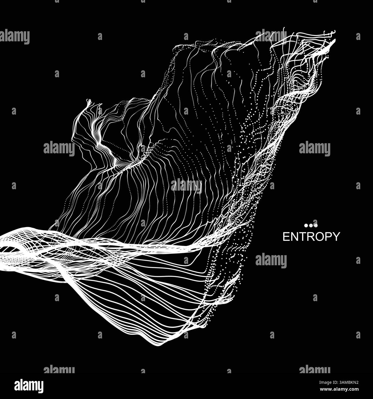 Array with Dynamic Particles. 3D Technology Style. Abstract Background ...