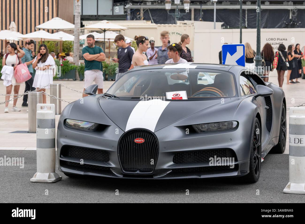 Monte Carlo, Monaco - View on a matte grey Bugatti Chiron Sport Les ...