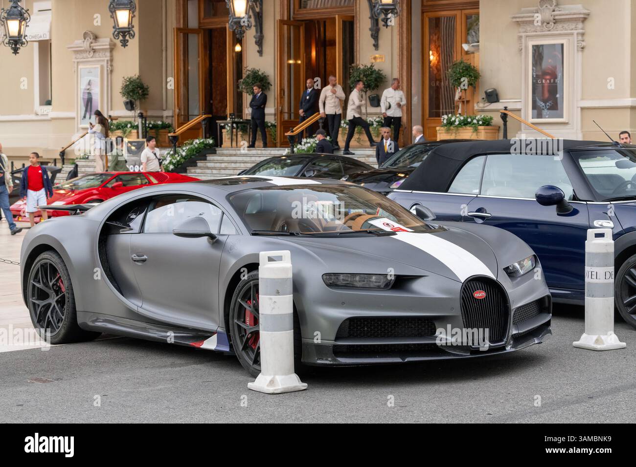 Monte Carlo, Monaco - View on a matte grey Bugatti Chiron Sport Les ...