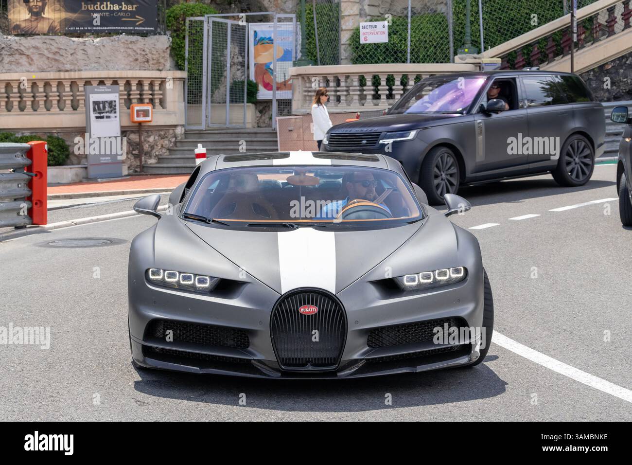 Monte Carlo, Monaco - View on a matte grey Bugatti Chiron Sport Les ...