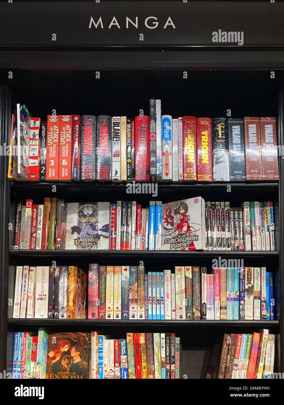 Shelves full of Manga genre Japanese graphic novels and books at the ...