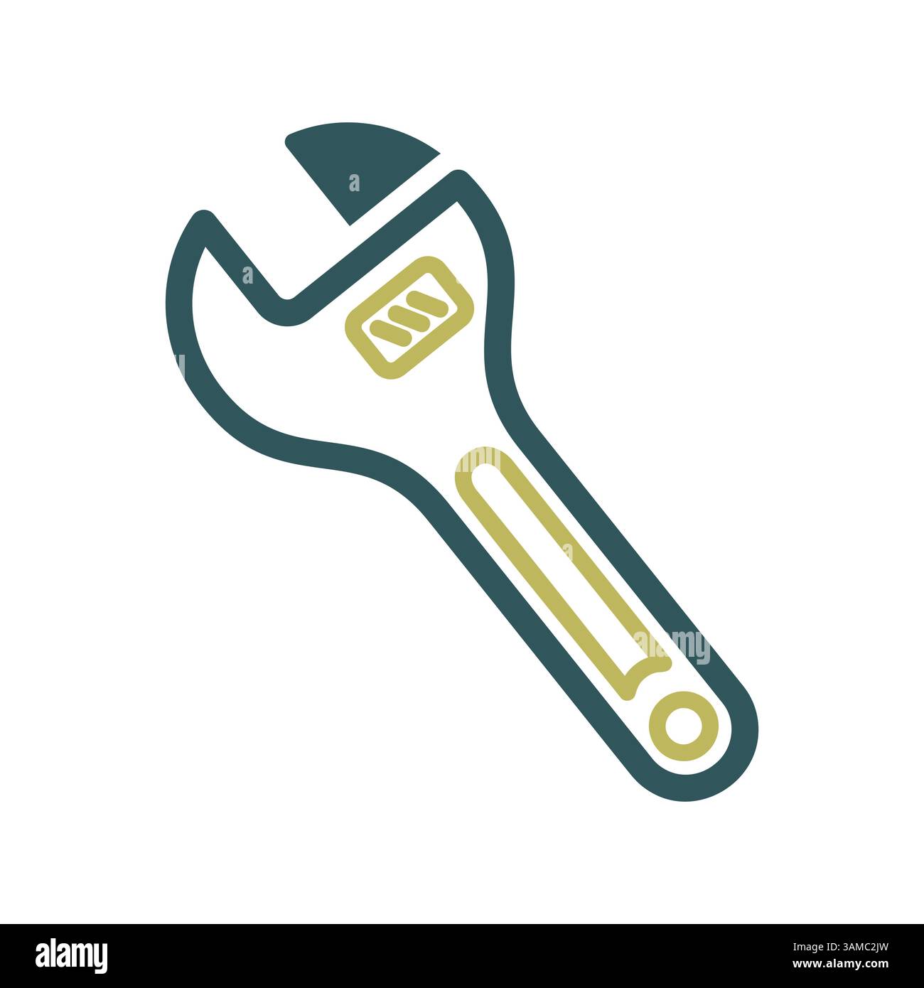 Adjustable spanner vector icon. Construction, repair and building ...