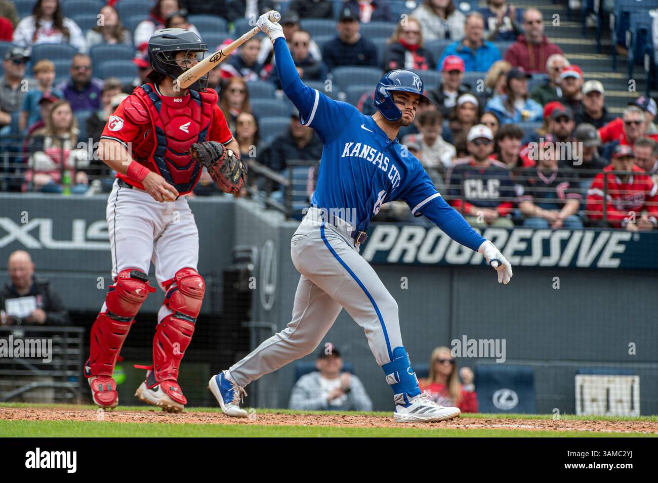 Kansas City Royals' Michael Massey strikes out on a pitch by Cleveland ...