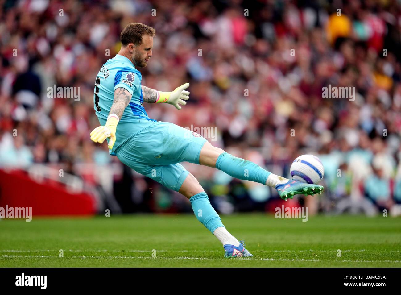 Brentford goalkeeper Mark Flekken during the Premier League match at ...