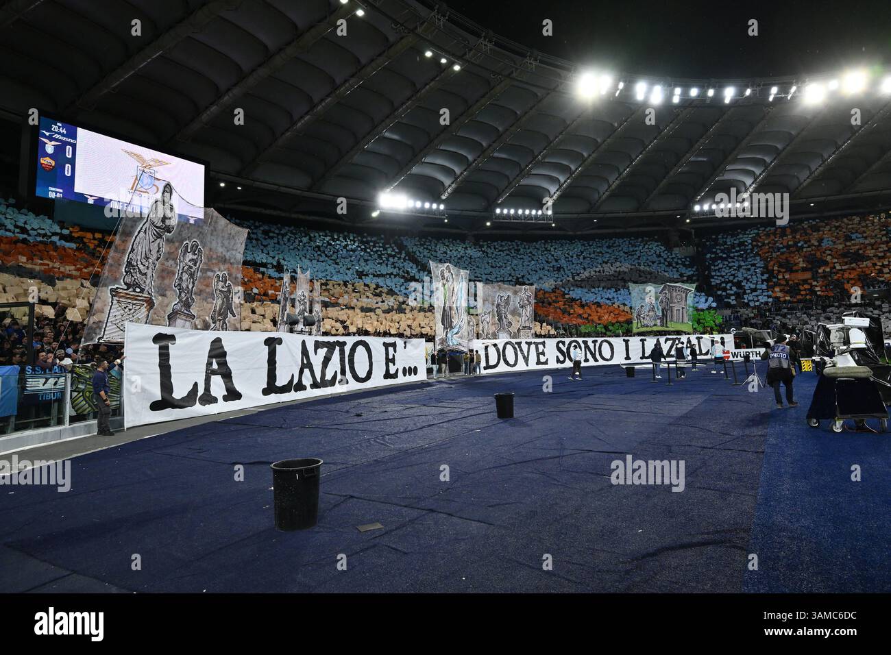 Rome, Italy. 13th Apr, 2025. Supporters of S.S. Lazio the 32th day of ...